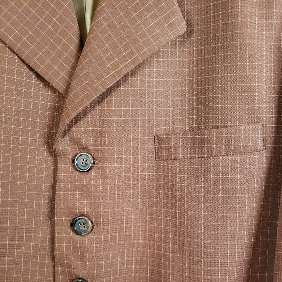Falcone | Jackets & Coats | Vtg Falcone Mens Brown Checkered Print Full ...